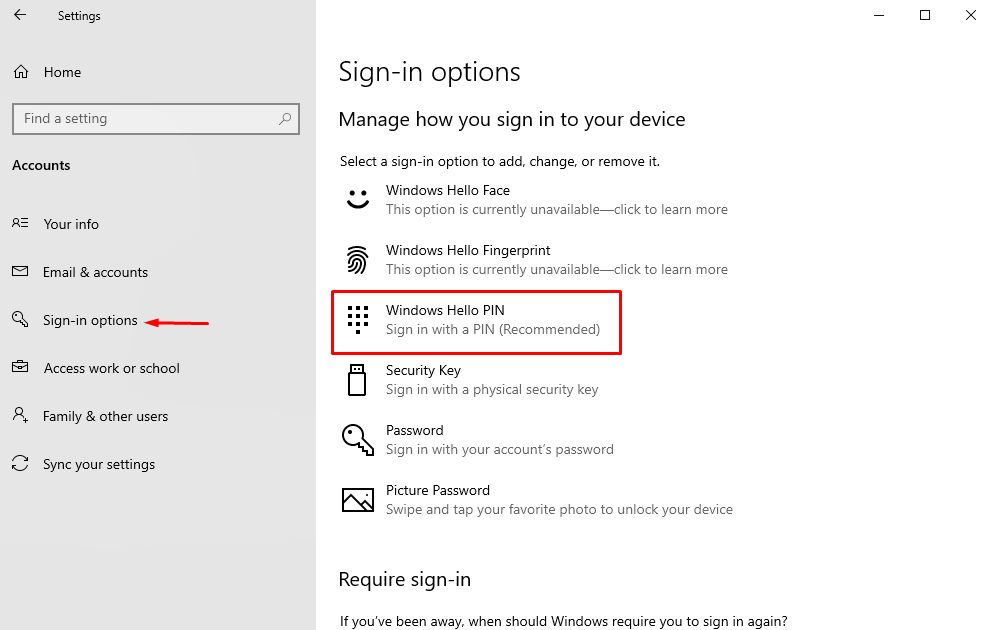 How to enable and disable the Windows PIN